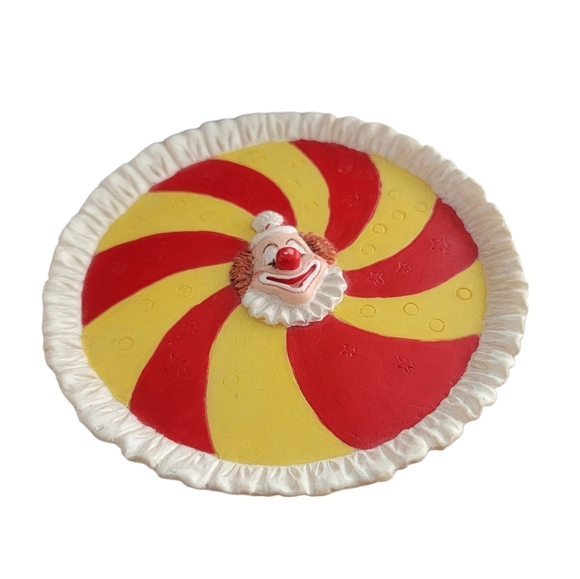 Vintage | Accents | Vintage Happy Clown Circus Spiral Disc Decor Piece ...